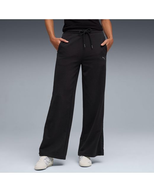 PUMA Her High-Waist Wide-Leg Pants in Black | Lyst UK