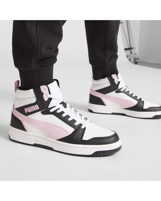 PUMA Rebound V6 Mid Sneakers in Black | Lyst