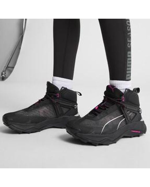 PUMA Explore Nitroâ ¢ Mid Hiking Shoes in Black | Lyst