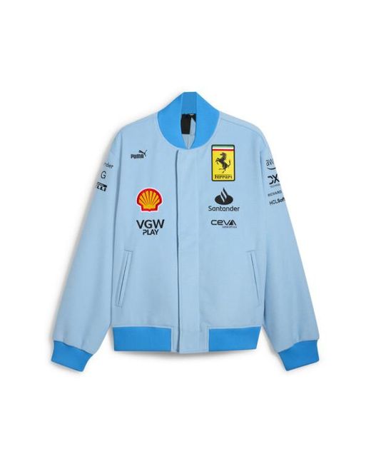 PUMA Scuderia Ferrari Team Miami Varsity Jacket in Blue for Men | Lyst