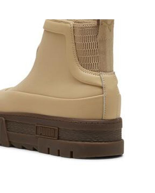 PUMA Mayze Wellis Leather Mid Boot in Natural | Lyst