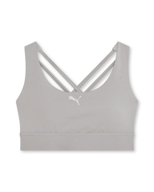 PUMA Training Mid Impact Bra, Concrete in Grey | Lyst UK