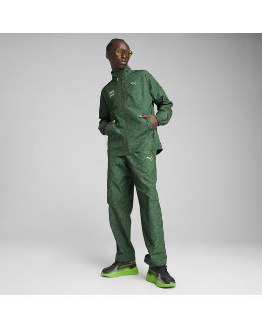 PUMA X Tmnt Tech Relaxed Track Jacket in Green for Men | Lyst