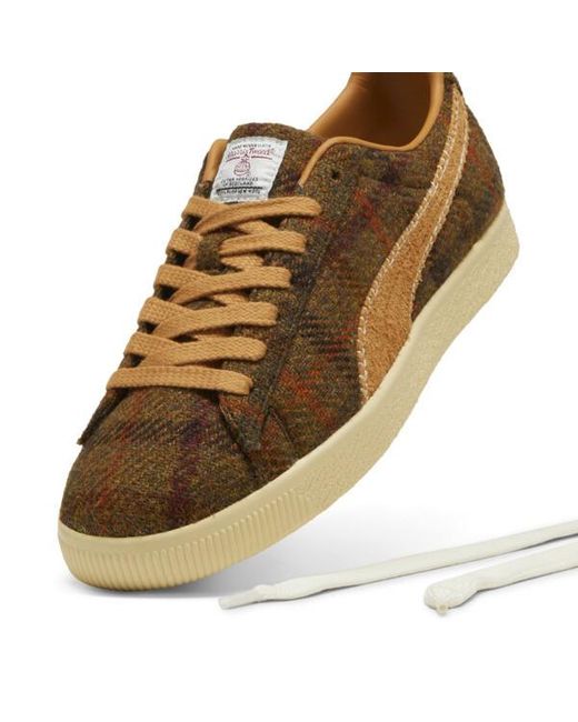 PUMA Clyde Harris Tweed Sneakers in Brown | Lyst