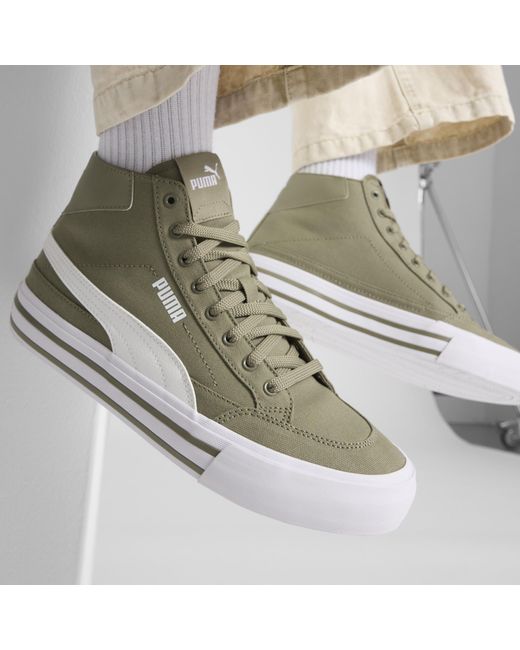 PUMA Court Classic Formstrip Mid Sneakers in Green for Men | Lyst
