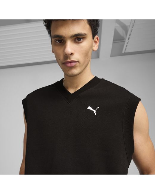 PUMA Wardrobe Essentials Relaxed Vest in Black for Men | Lyst