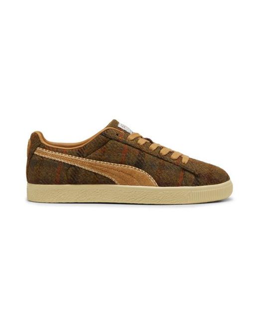 PUMA Clyde Harris Tweed Sneakers in Brown | Lyst