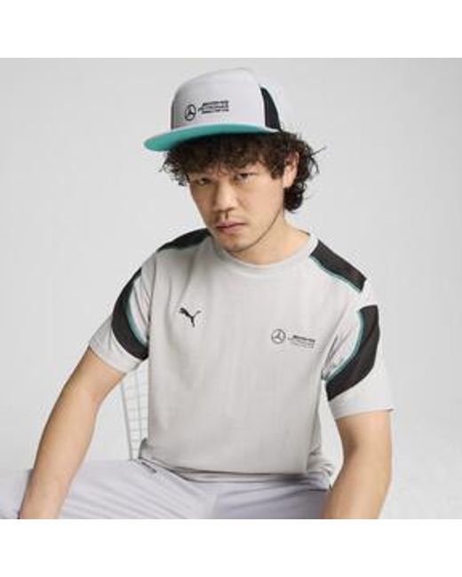 PUMA Mercedes-Amg Petronas F1Â Flat Brim Cap in White | Lyst