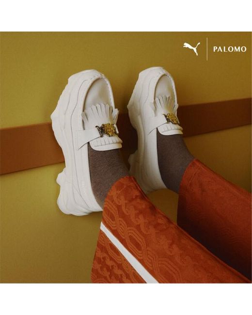 PUMA X Palomo Nitefox Leather Loafer Shoes in White | Lyst