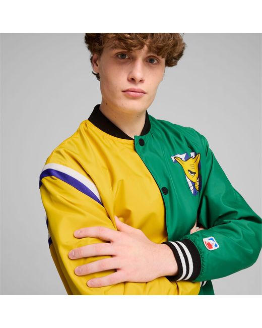 PUMA Crowd Craze Basketball Jacket in Yellow for Men | Lyst UK