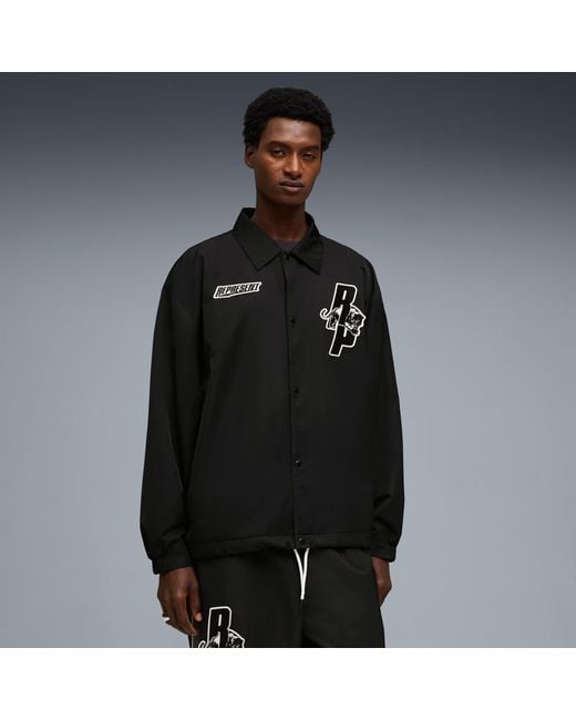 PUMA X Represent Coaches Jacket in Black for Men | Lyst UK