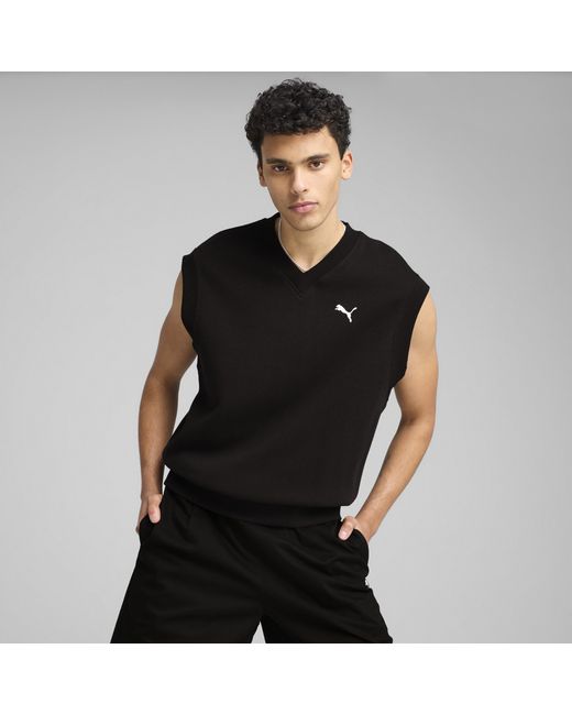 PUMA Wardrobe Essentials Relaxed Vest in Black for Men | Lyst
