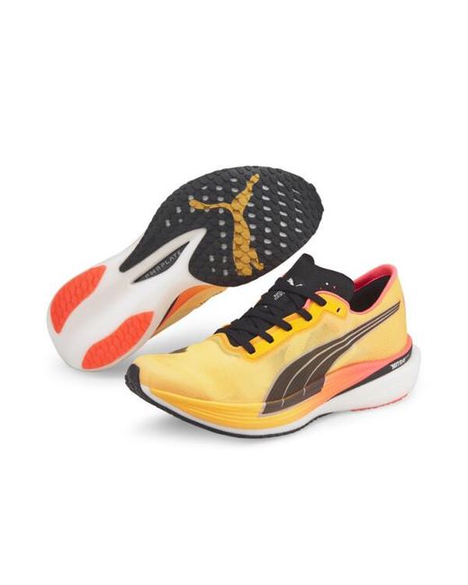PUMA Deviate Nitroâ Elite 2 Fireglow Running Shoes in Yellow | Lyst