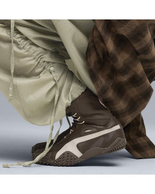 PUMA Mostro Mid Mid-Top Sneakers in Brown | Lyst