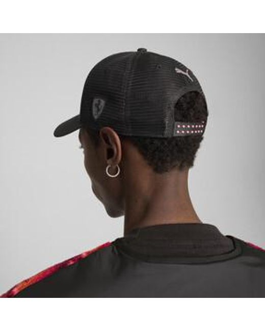 PUMA Scuderia Ferrari Neon Energy Trucker Hat in Black | Lyst