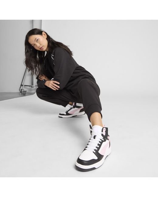 PUMA Rebound V6 Mid Sneakers in Black | Lyst