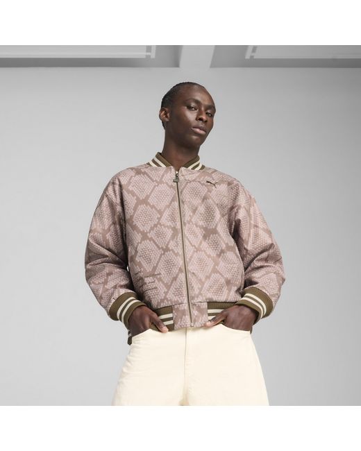 PUMA Year Of The Snake College Jacket in Brown for Men | Lyst