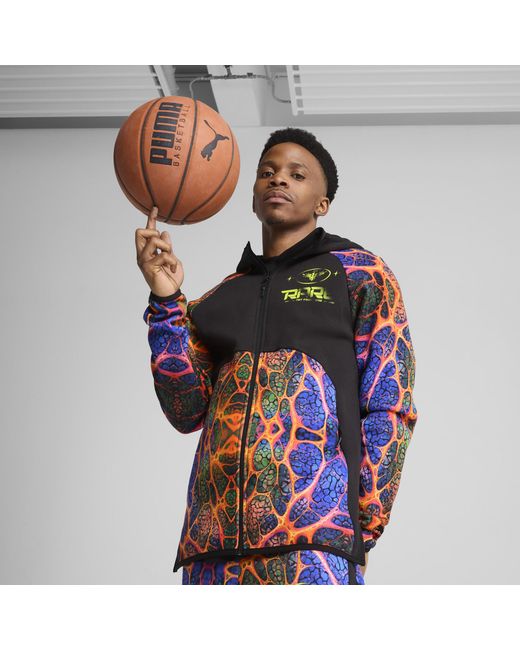 PUMA Melo Alien Skin Basketball Zip-Up Jacket in Black for Men | Lyst