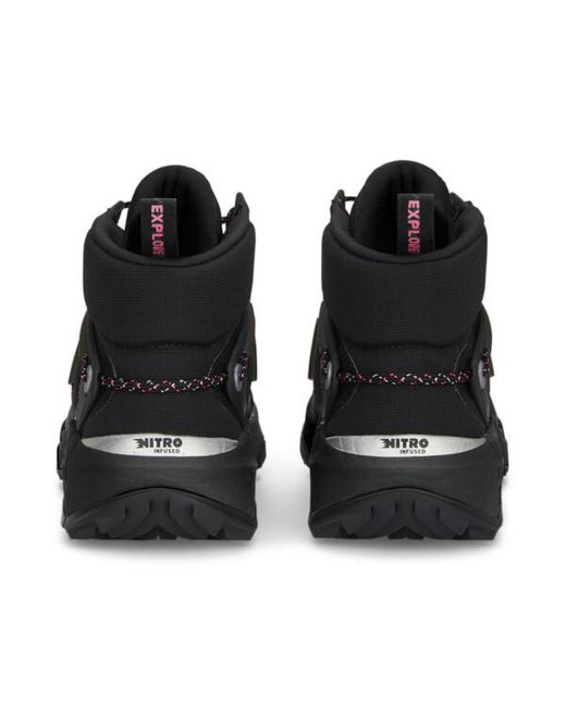 PUMA Explore Nitroâ ¢ Mid Hiking Shoes in Black | Lyst