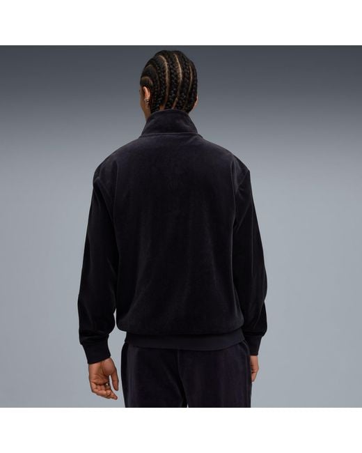 PUMA Essentials Elevated Velour Track Jacket Dark in Black for Men ...