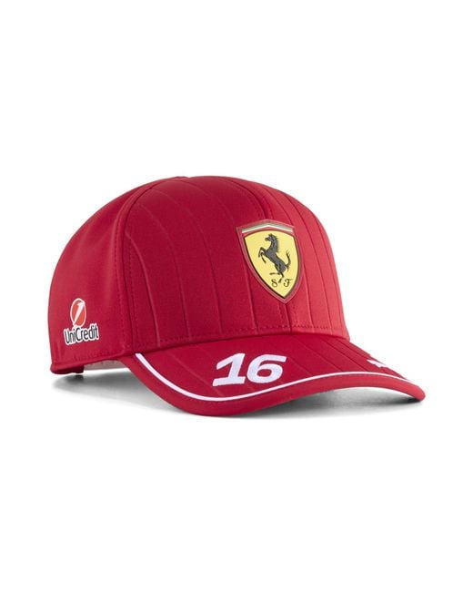 PUMA Scuderia Ferrari Leclerc Baseball Cap in Red | Lyst