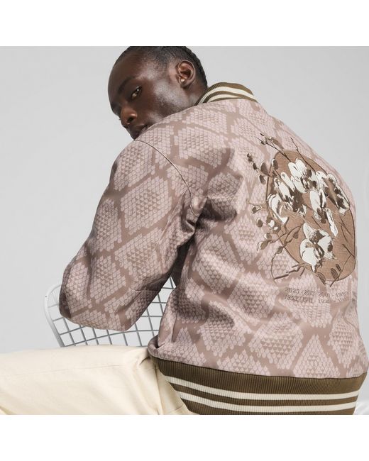 PUMA Year Of The Snake College Jacket in Brown for Men | Lyst