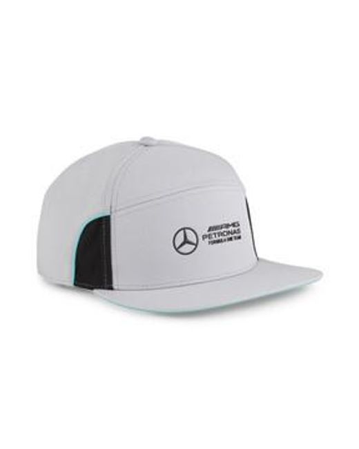 PUMA Mercedes-Amg Petronas F1Â Flat Brim Cap in White | Lyst