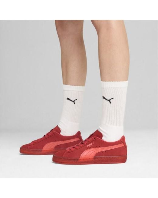 PUMA Suede Classic Translucent Sneakers in Red | Lyst