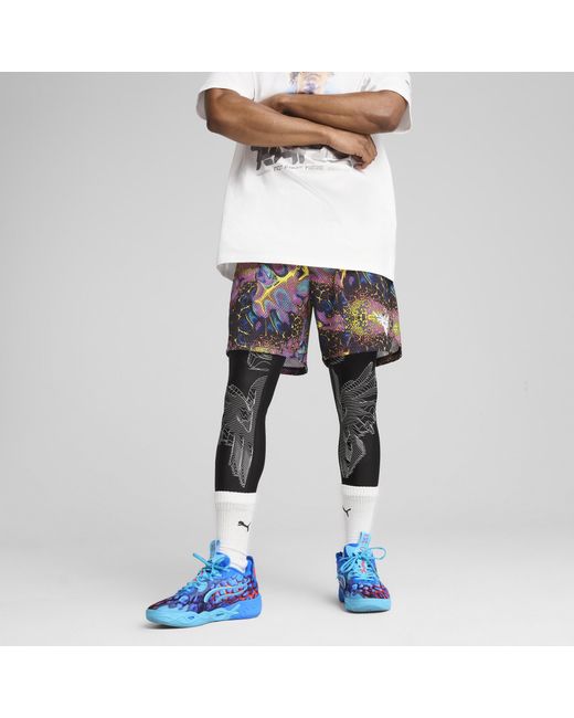 PUMA Melo Alien Skin 2-In-1 Basketball Shorts in White for Men | Lyst