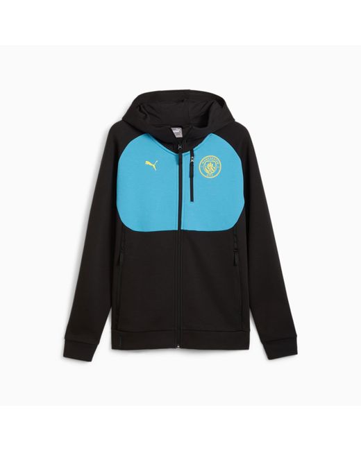 PUMA Manchester City Tech Full-zip Hoodie in Blue for Men | Lyst UK