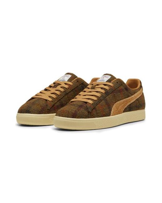 PUMA Clyde Harris Tweed Sneakers in Brown | Lyst