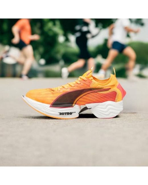 PUMA Fast-R Nitroâ Elite 2 Running Shoes in Orange for Men | Lyst