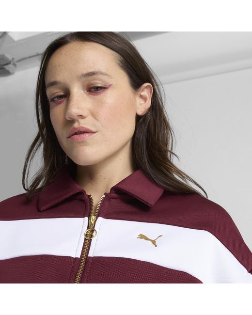 PUMA Relaxed Crop Track Jacket in Purple | Lyst