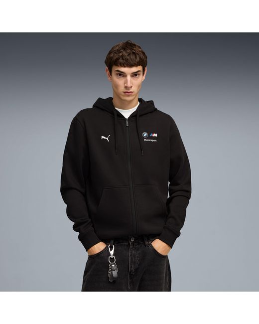 PUMA Bmw M Motorsport Essentials Fleece Track Jacket in Black for Men ...