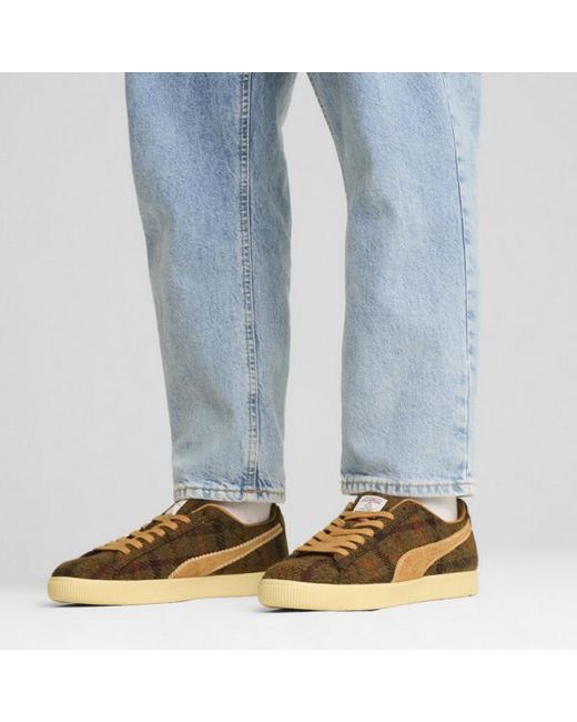 PUMA Clyde Harris Tweed Sneakers in Brown | Lyst