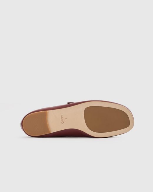Quince Italian Leather Mary-Jane Flat in Red | Lyst