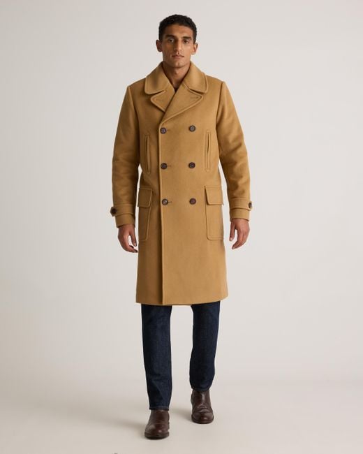 Quince Italian Wool Double-Breasted Officer Topcoat, Wool/Nylon in ...