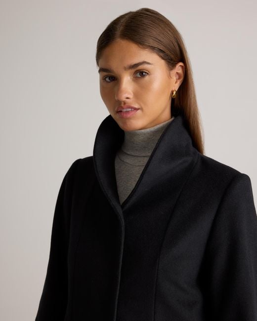 Quince Italian Wool Cocoon Coat, Wool/Nylon in Black | Lyst