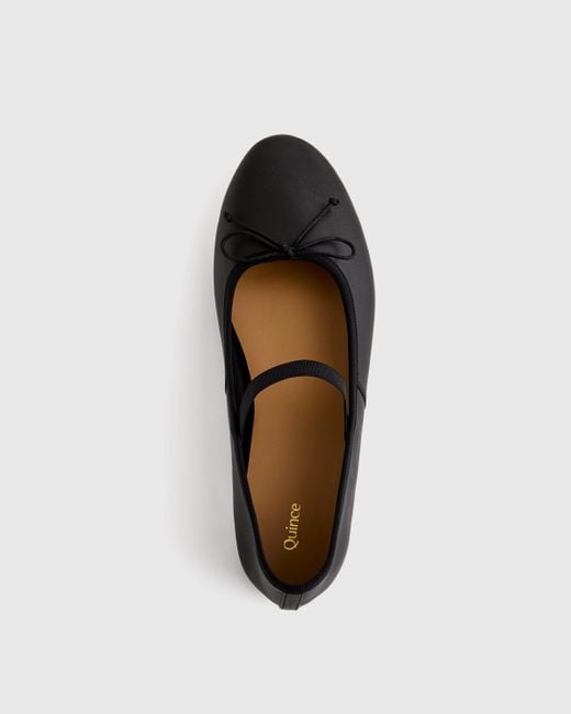Quince Italian Leather Mary-Jane Ballet Flat in Black | Lyst