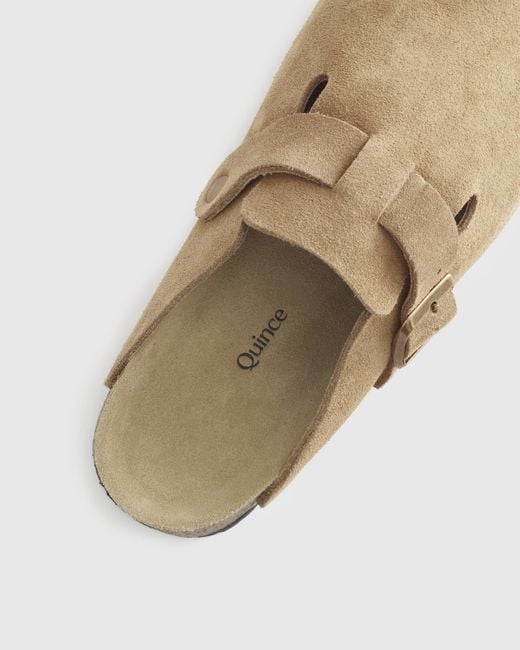 Quince Water Repellent Suede Clog Mule in White | Lyst
