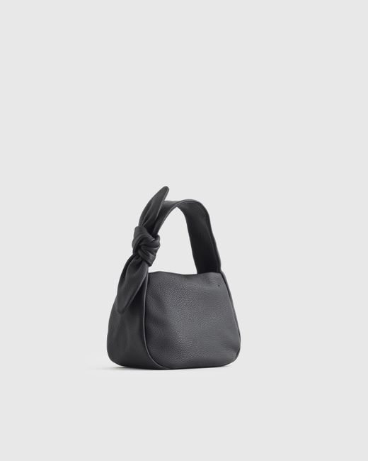 Quince Italian Leather Mini Bow Bag in Black | Lyst