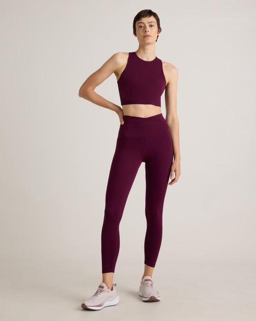 Quince Ultra-Form High-Rise Crossover Legging, Nylon/Spandex in Purple ...