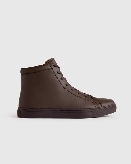 Quince Italian Leather High Top Everyday Sneaker in Brown for Men | Lyst