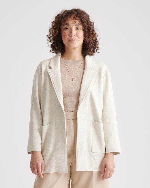 Quince Knit Blazer in Natural | Lyst