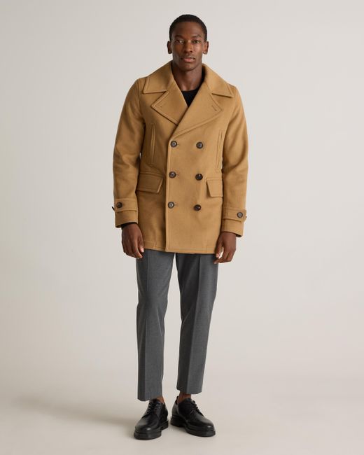 Quince Italian Wool Peacoat, Wool/Nylon in Natural for Men | Lyst