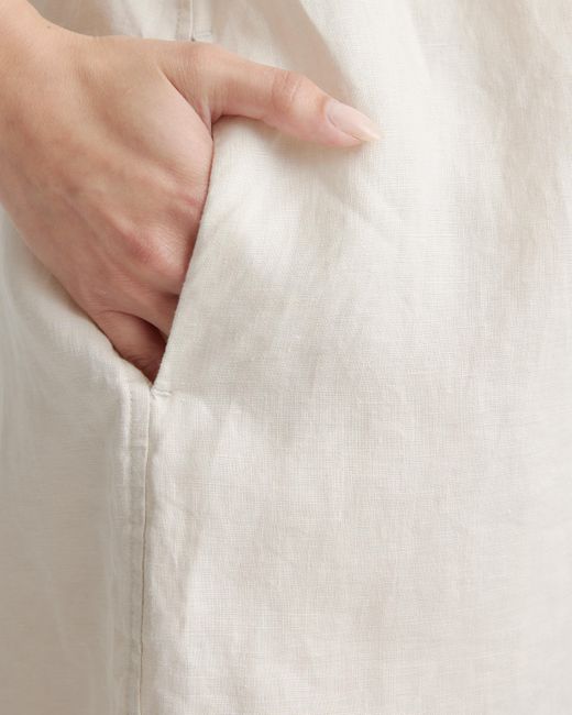 Quince 100% European Linen Shirt Dress in Natural | Lyst