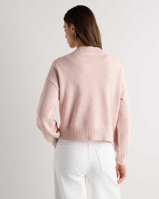 Quince Waffle Stitch Open Cardigan, Organic Cotton in Natural | Lyst