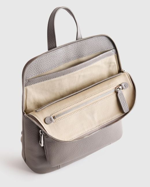 Quince Italian Leather Mini Convertible Backpack in Gray | Lyst