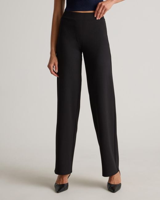Quince Ultra-Stretch Ponte Wide Leg Pants, Rayon in Black | Lyst