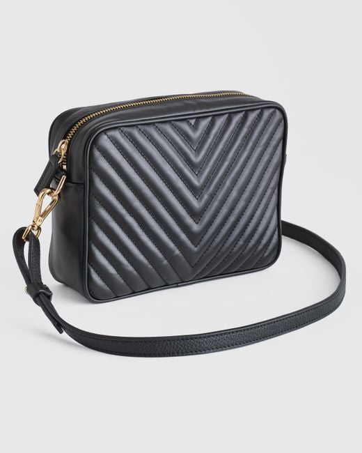 Quince Italian Leather Quilted Crossbody Bag in Black | Lyst